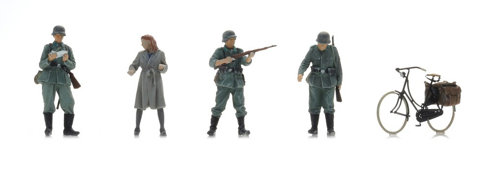 RoCo USA, Inc. German WWII Checkpoint + woman on Bicycle